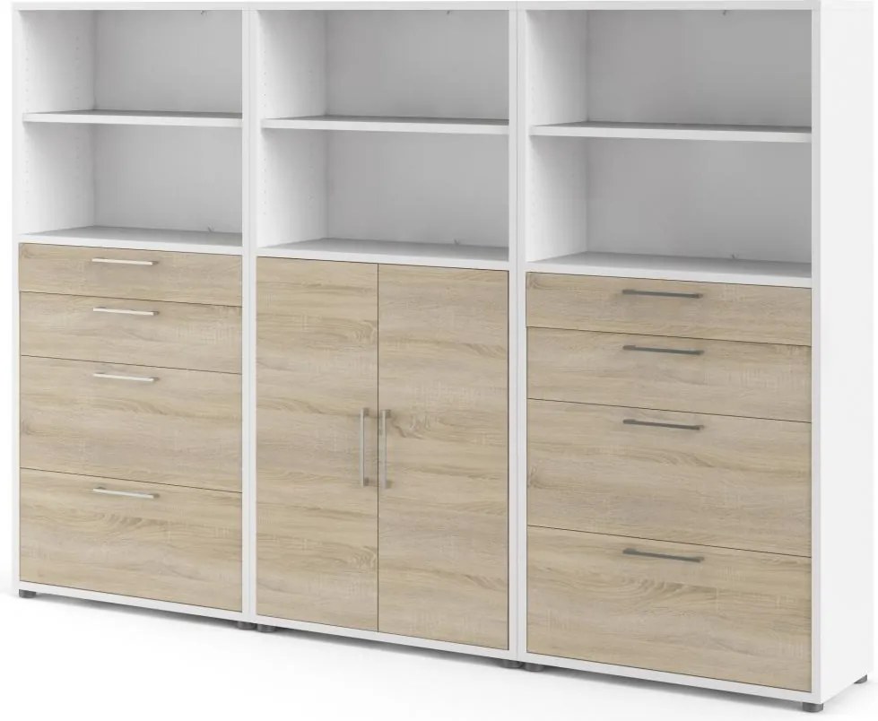 FALCO Knihovna Office kombinace 80400/144 bílá/dub sonoma