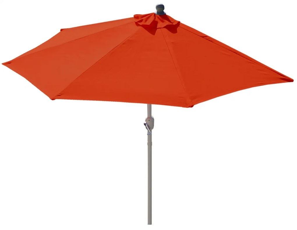 Slunečník půlkruh Parla - polyester/hliník - 300cm terakota bez podstavce