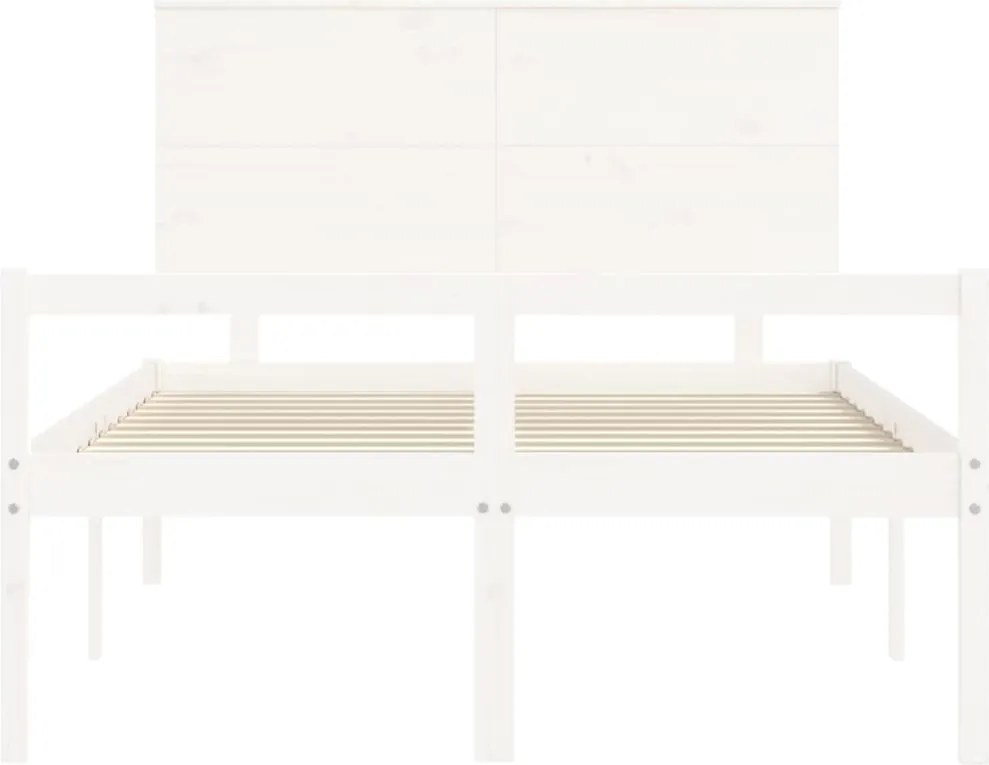 Postel s čelem pro seniory bílý 120x200 cm masivní dřevo 3195477
