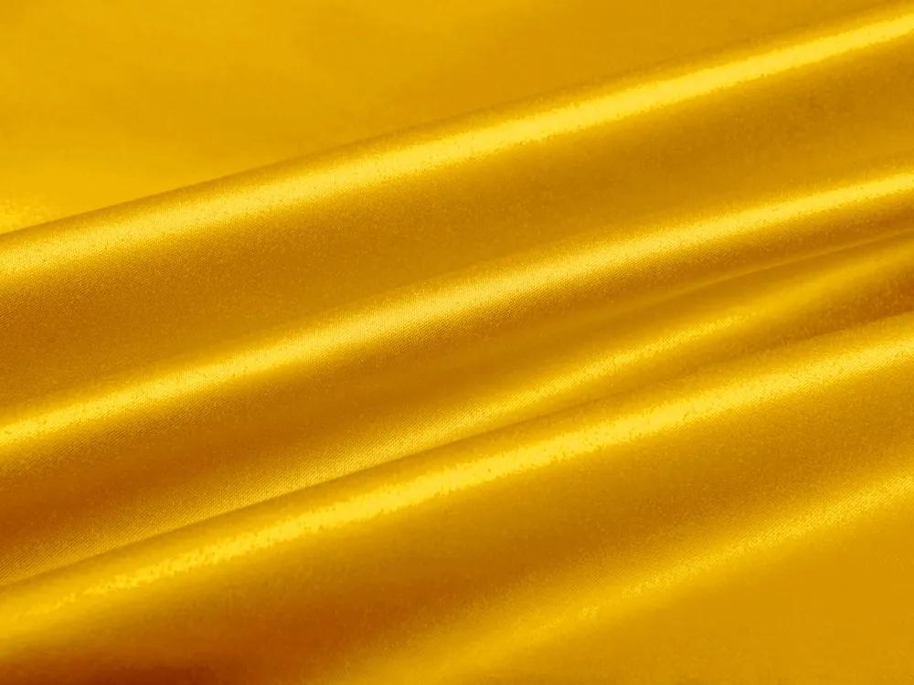Biante Saténový běhoun na stůl polyesterový Satén LUX-L041 Kanárkově žlutý 35x140 cm