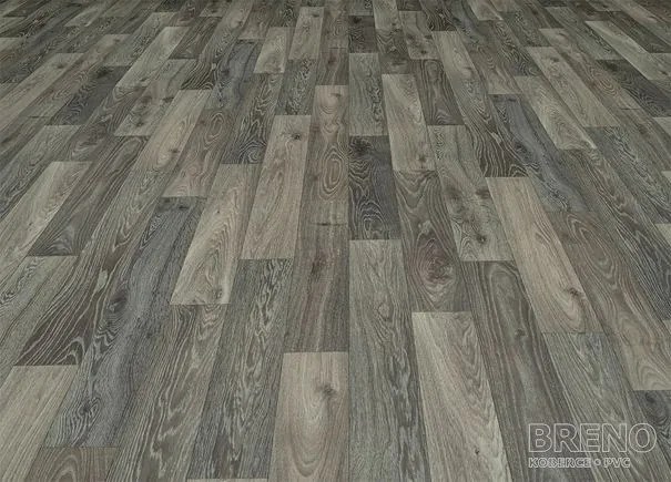 Breno PVC BLACKTEX Fumed Oak 966M – tmavě šedé dřevo, šíře 300 cm