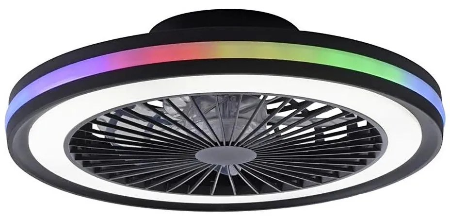 JUST LIGHT. 14649-18 - LED RGBW Stm stropní ventilátor BRANDON LED/36W/230V + DO 14649-18