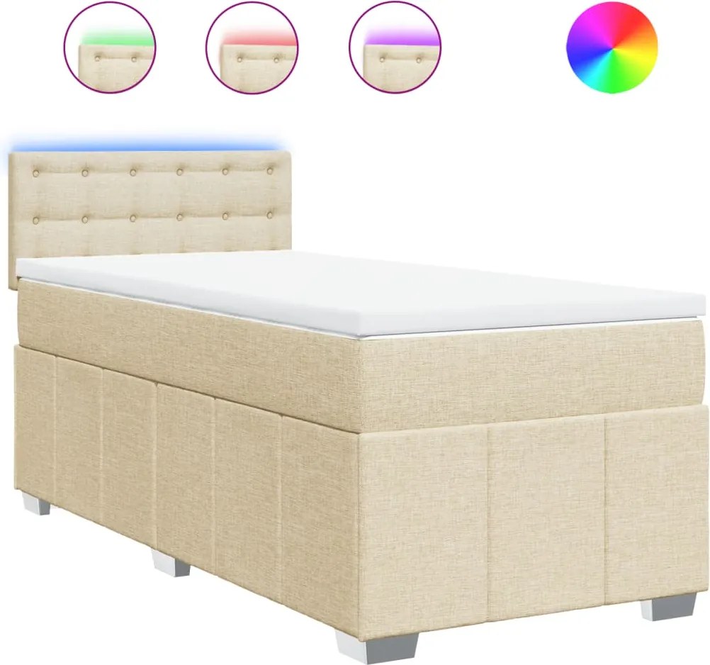 Box spring postel s matrací krémová 80 x 200 cm textil 3289214