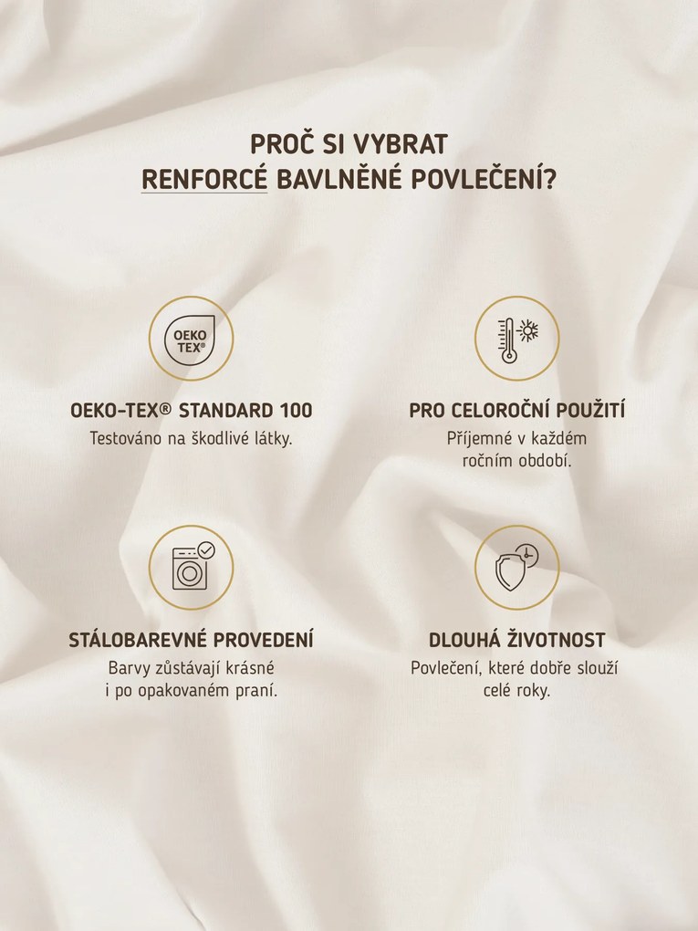 MK Lůžkoviny Prodloužené bavlněné povlečení Renforcé - Dýně 140 × 220 cm, 70 x 90 cm