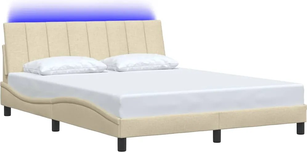 Rám postele bez matrace Hanko krémový 160 x 200 cm textil 3310473