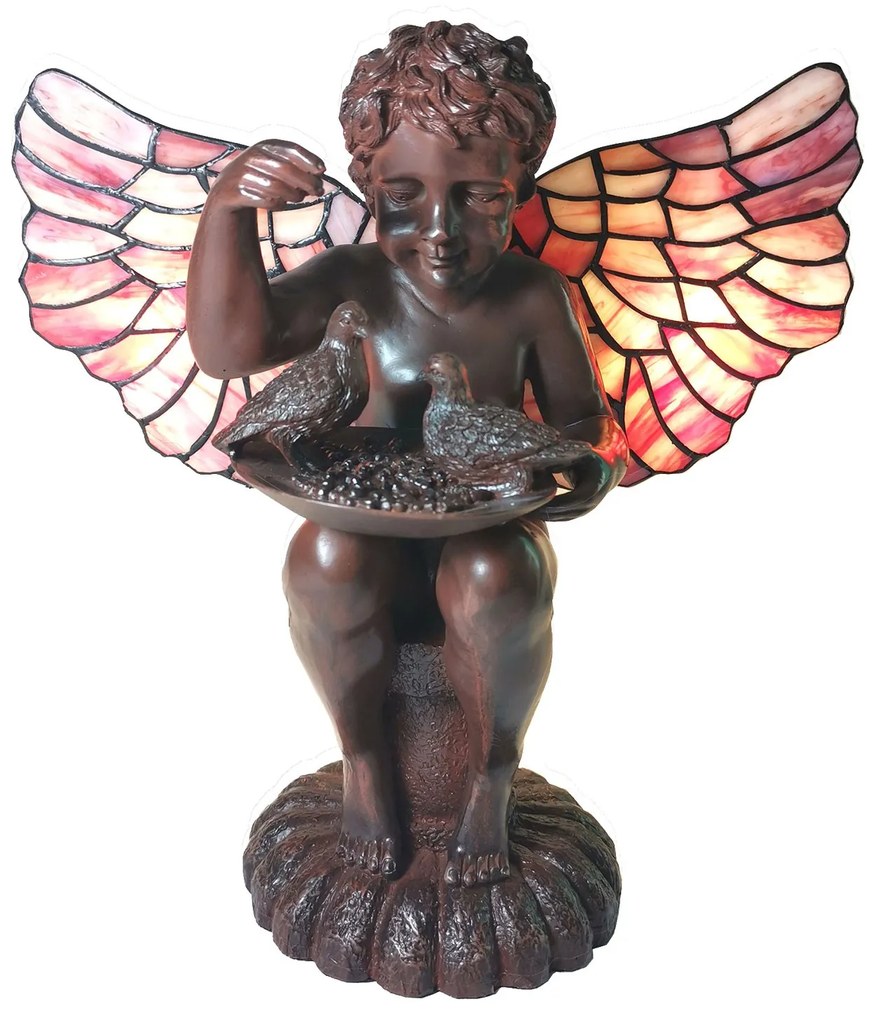 Stolní lampa Tiffany Angel - 33*21*33 cm E14/max 2*25W