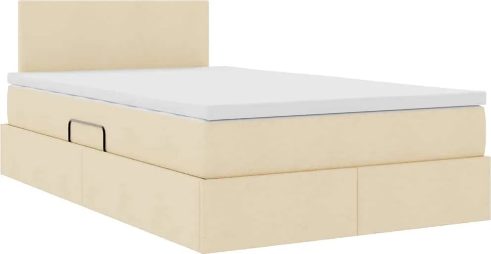 Postel s úložným prostorem a matrací Krémová 120 x 200 cm Samet 3370441
