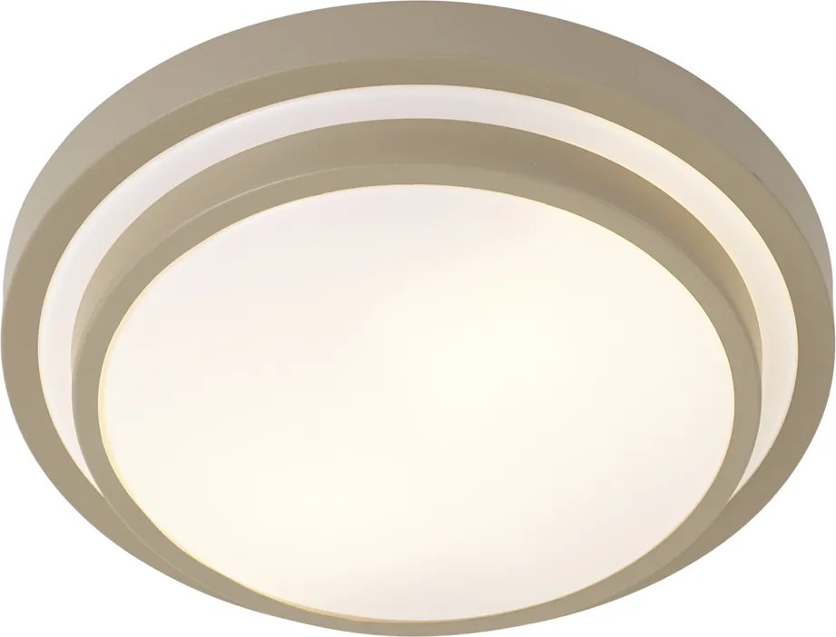 Moderní stropní svítidlo taupe s bílou 34cm IP44 - Walden