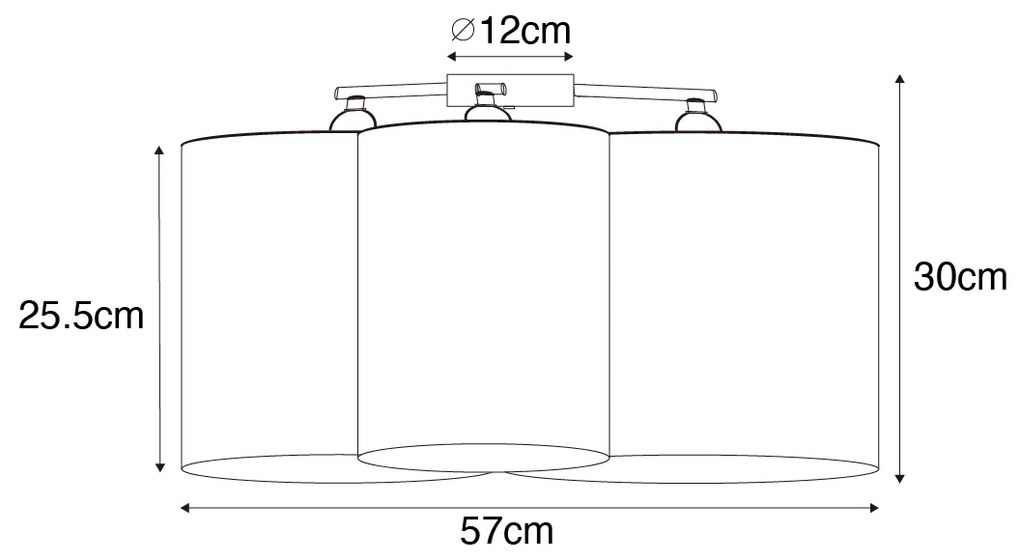 Stropní lampa bílá, šedá a hnědá 3-světlo - Multidrum