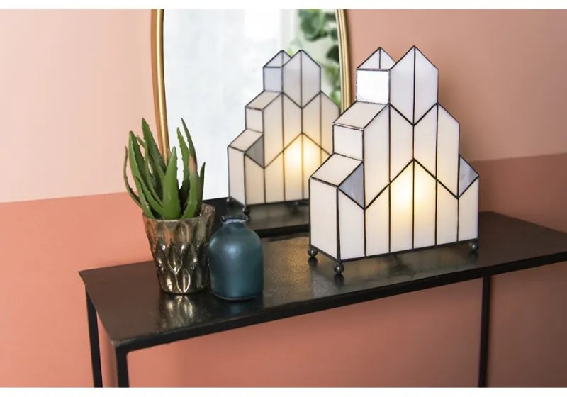 Stolní lampa Tiffany v neobvyklém tvaru Pietronella – 30x4x25 cm