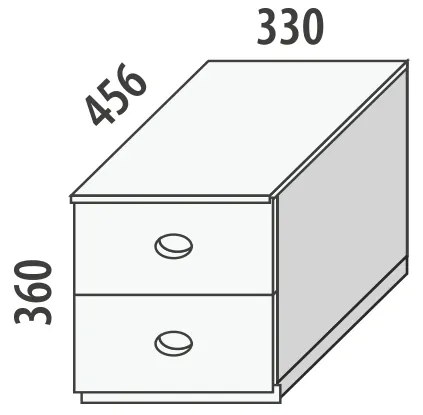 Skříň zásuvková Domestav D403 Materiál: Smrk, Povrchová úprava: Barevné lakování