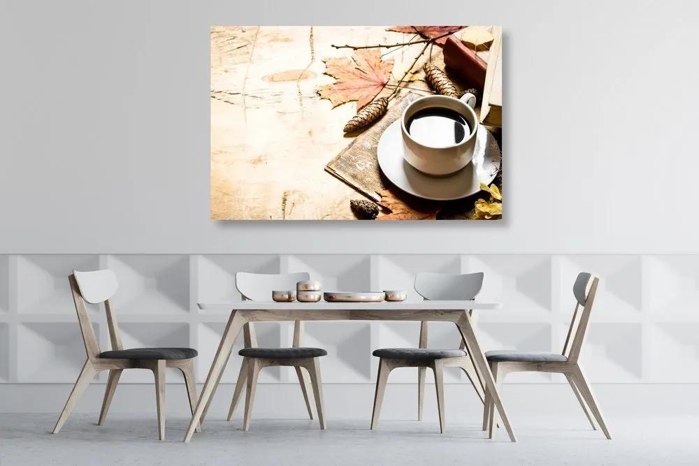Obraz podzimní šálek kávy - 60x40 cm