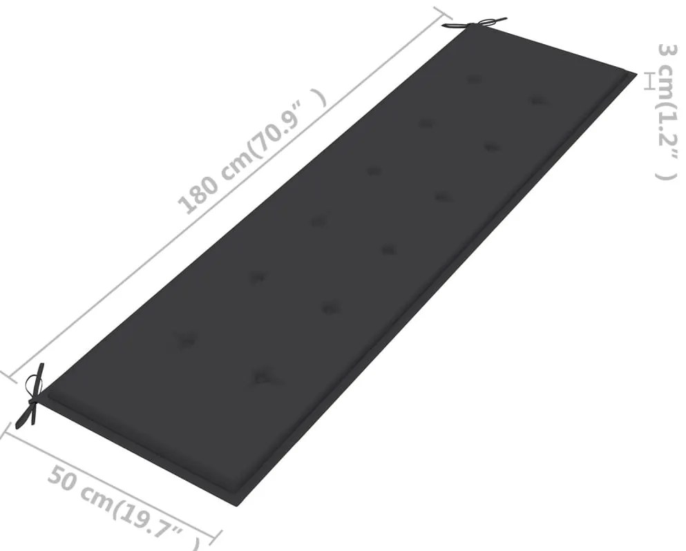vidaXL Marketos Zahradní lavice s antracitovou poduškou 175 cm masivní teak