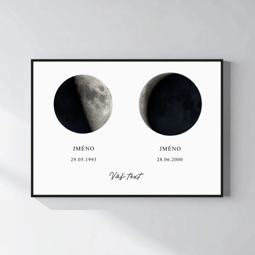 Personalizovaný magický fotoobraz v rámu - 50 x 70 - měsíční fáze rodiny