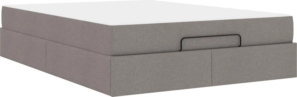 Rám postele s matrací 2 ks Taupe textil 3399498