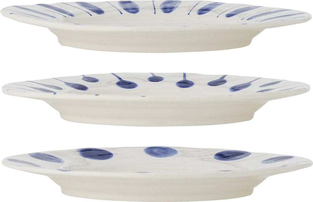 BLOOMINGVILLE Set 3 talířů LINORA modrý 28 cm