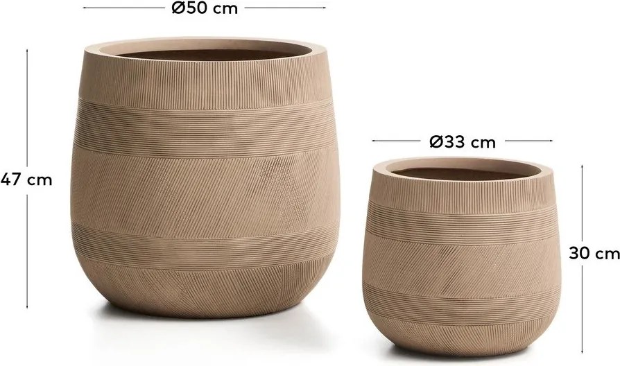 Betonové obaly na květináče v sadě 2 ks ø 50 cm Tival – Kave Home