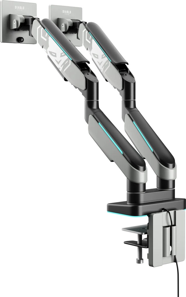 Držák na dva monitory 35" RGB šedo-černý: Diablo X-Arm Dual