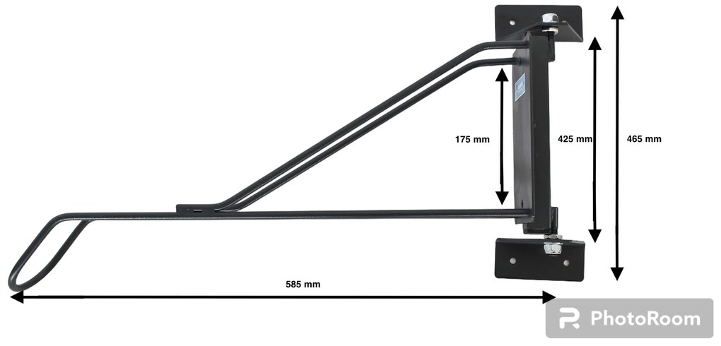 Nástěnný stojan pro jedno kolo - natáčecí KACERLE (KS-751) Povrchová úprava: prášková barva (antracit), Pro šířku pláště kola: do 6 cm (2,4") standardní horská kola, Varianta: pro 1 kolo jen horní držák (bez otáčení)