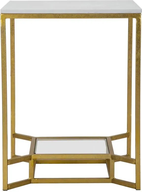 Odkládací stolek Double 47 cm zlatý/mramor
