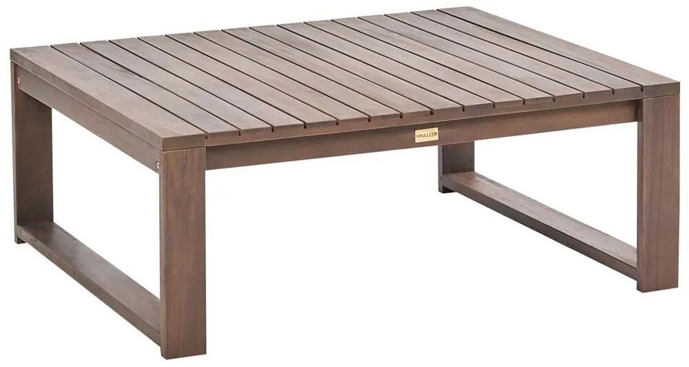 Zahradní konferenční stolek z certifikovaného akátového dřeva 90 x 75 cm tmavý TIMOR II Beliani