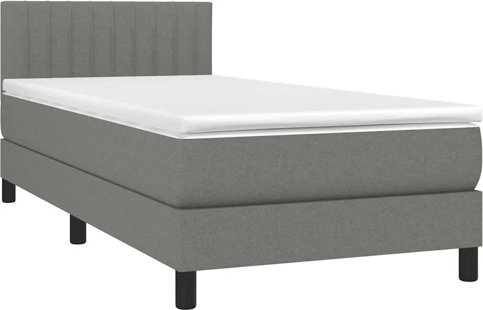 Box spring postel s matrací tmavě šedá 80 x 200 cm textil 3140170
