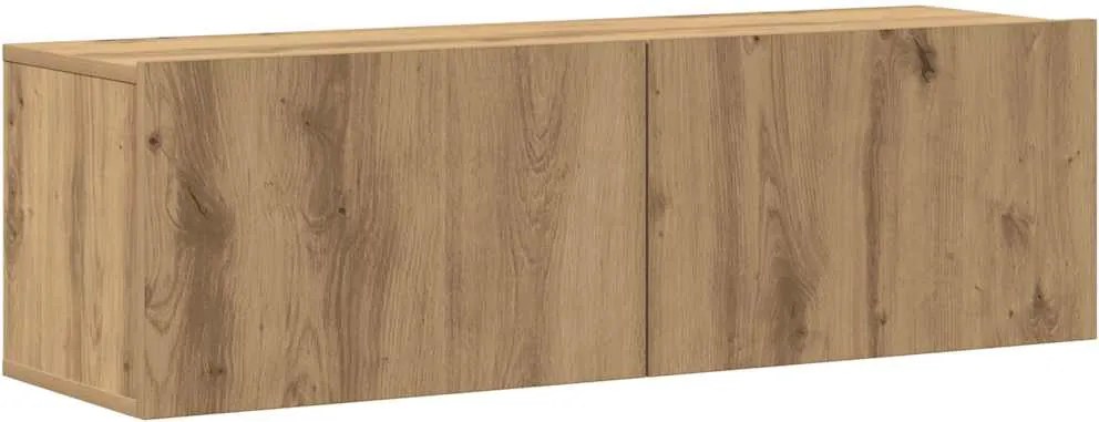 Sada 4 kusů nástěnné TV skříňka dub artisan kompozitní dřevo 3329018