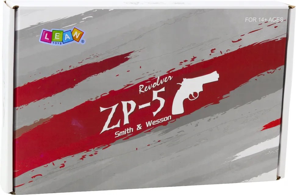 LEAN Toys Revolver ZP-5 s pěnovými náboji a vodními hydrogelovými kuličkami, terč, pouzdro