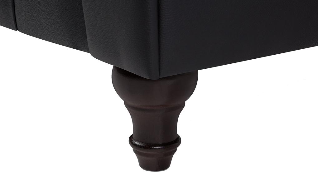 Trojmístná čalouněná pohovka v černé barvě CHESTERFIELD velká Beliani