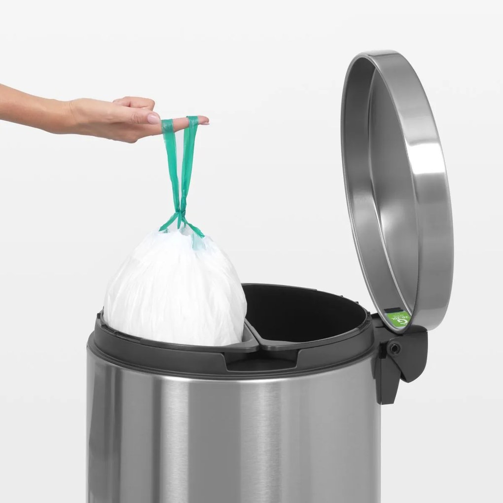 Pedálový koš Recycle Silent Brabantia - 2 x 20 l, matná ocel 424229