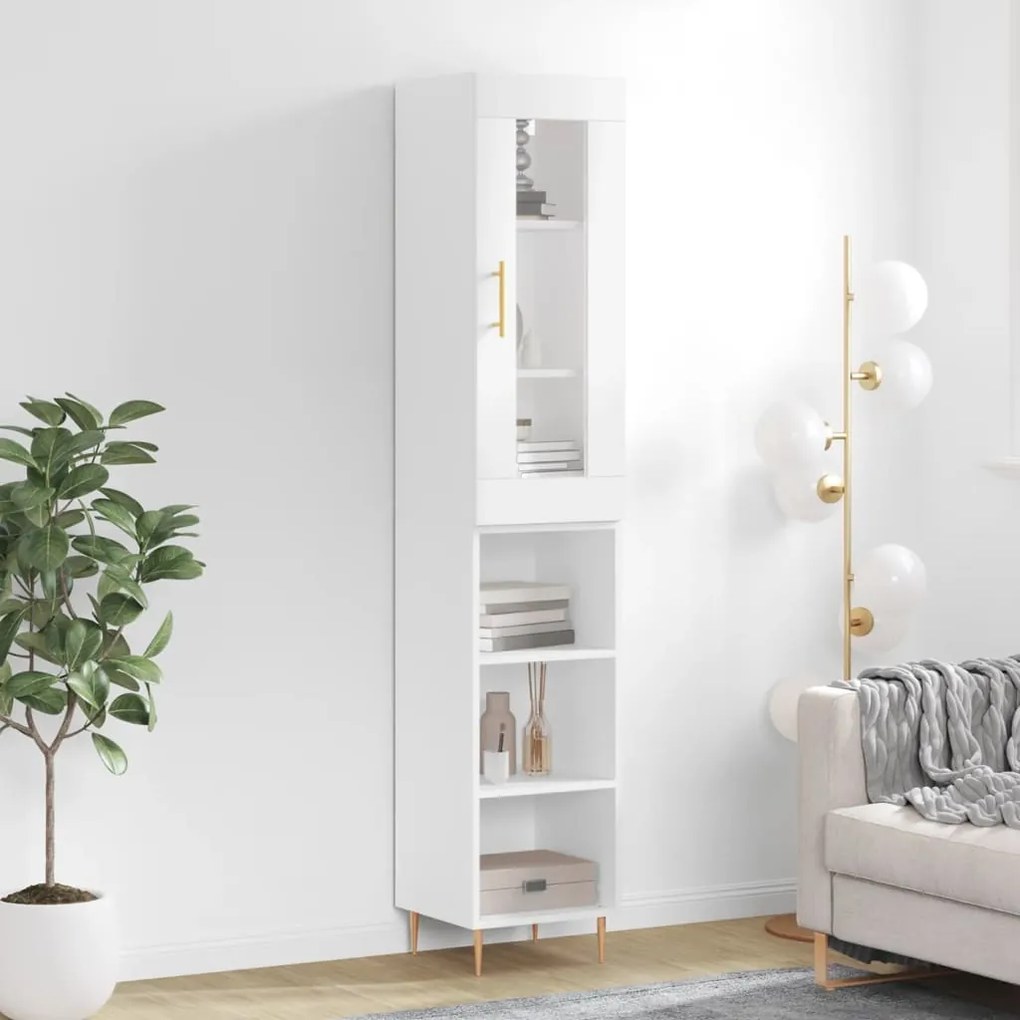 Skříň highboard bílá 34,5 x 34 x 180 cm kompozitní dřevo