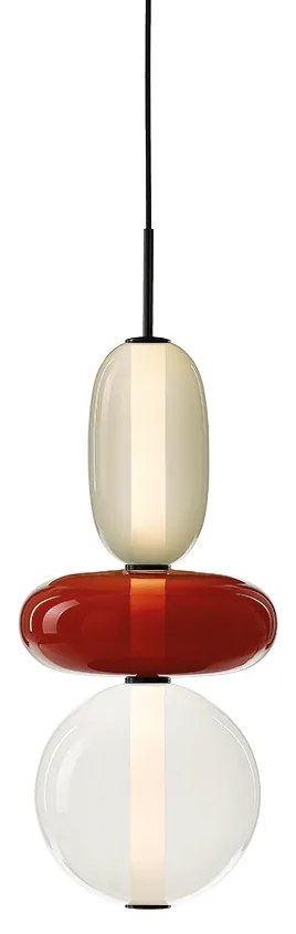 Bomma Pebbles skleněné závěsné svítidlo, malé Barva: Červená, Konfigurace: Model 3
