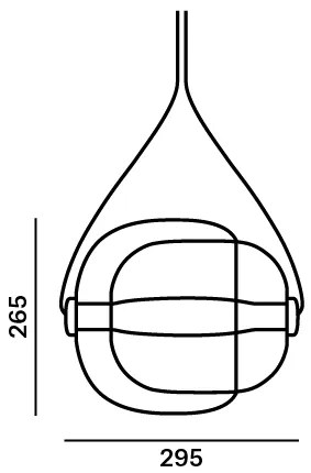 Brokis PC937 Capsula, závěsné svítidlo s čirým vnějším a čirým sklem uvnitř, 15W LED 2700K, šířka 29,5cm