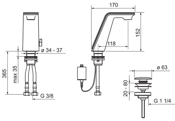 Hansa Bezdotyková (senzorová) umyvadlová baterie s technologií bluetooth ALESSI SENSE by HANSA, 6 V 7732201