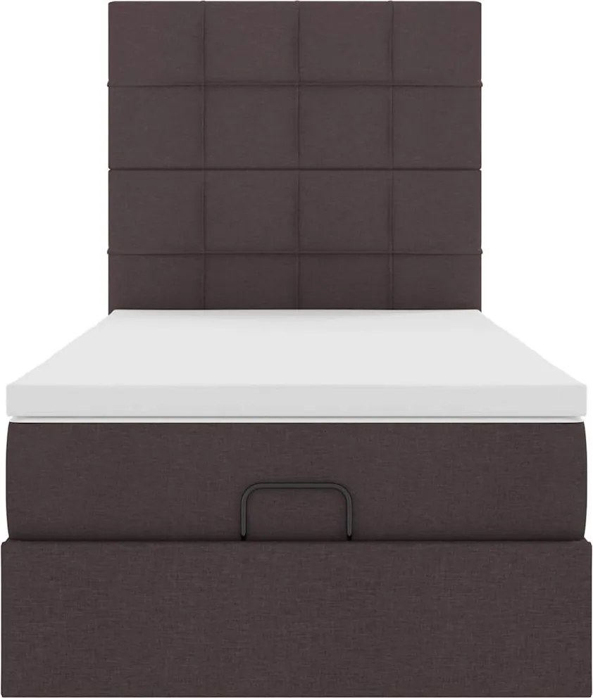 Osmanský rám postele s matrací tmavě šedá 90x190cm textil 3313122
