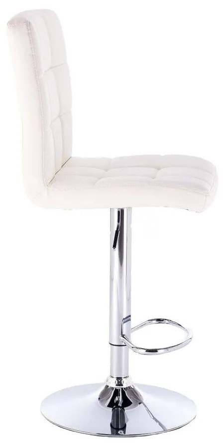 LuxuryForm DESIGN Barová židle TOLEDO na stříbrné kulaté podstavě - bílá