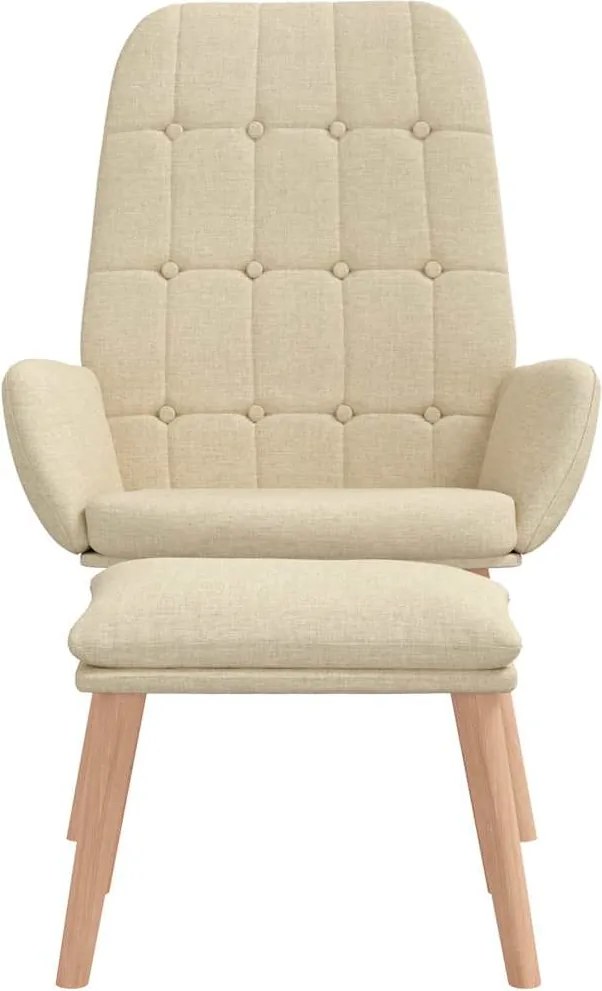 Relaxační křeslo s podnožkou krémové textil 3315151