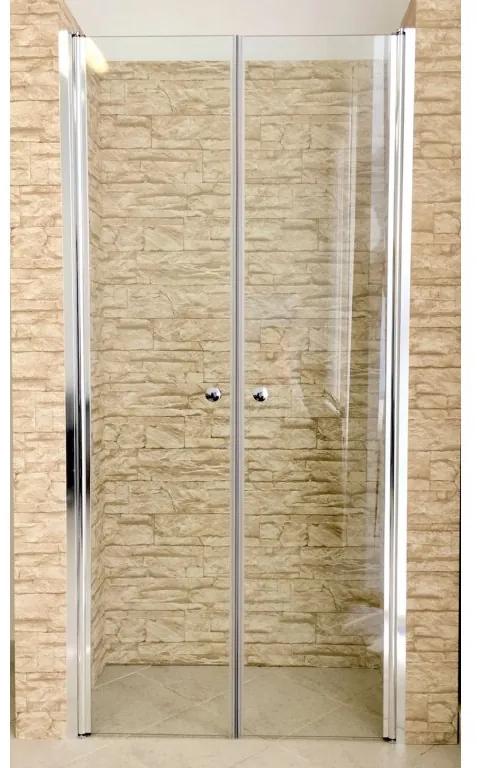 Sprchové dvoukřídlé dveře ROSS BERY 135 x 190 cm, čiré sklo 5 mm