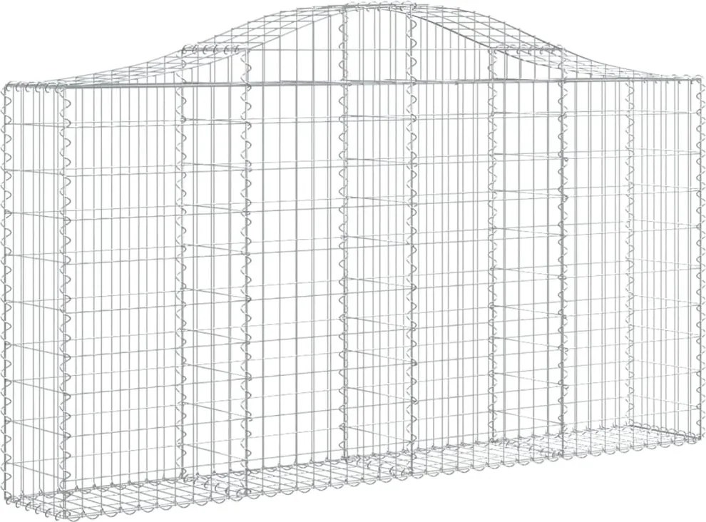 Klenuté gabionové koše 2 ks 200x30x100/120cm pozinkované železo 3145430