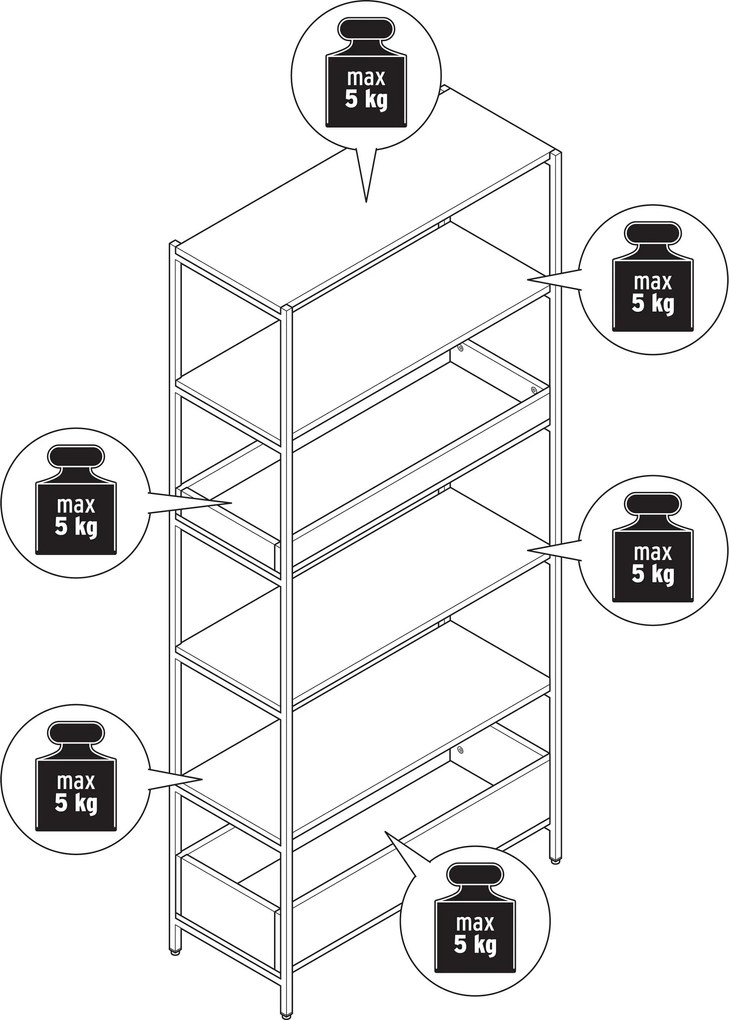 Tchibo - Regál »Klaar« - barva: bílá
