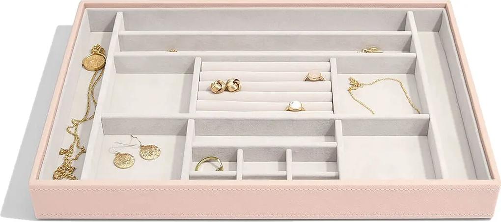 Krabička na šperky Stackers se 16 přihrádkami supersize světle růžová