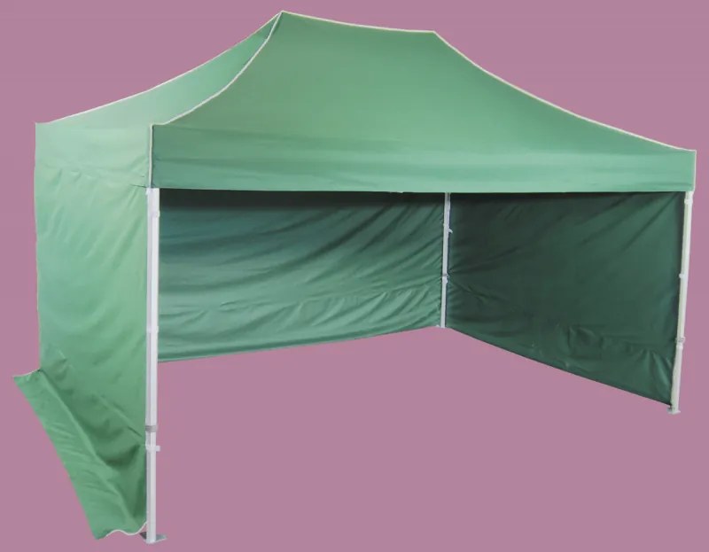 Nůžkový stan 3x4,5m - Profi hliníkový hexagon, Zelená