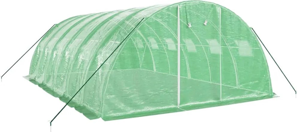 Skleník s ocelovým rámem zelený 24 m² 6 x 4 x 2 m 3188062