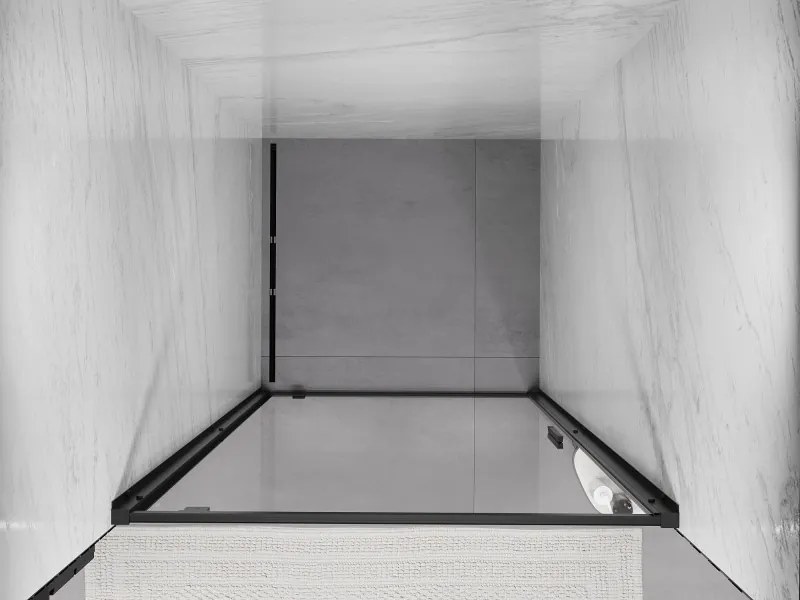 Mexen Exo sprchové dveře otevírací 95 cm, transparentní, černé - 8181-095-000-70-00