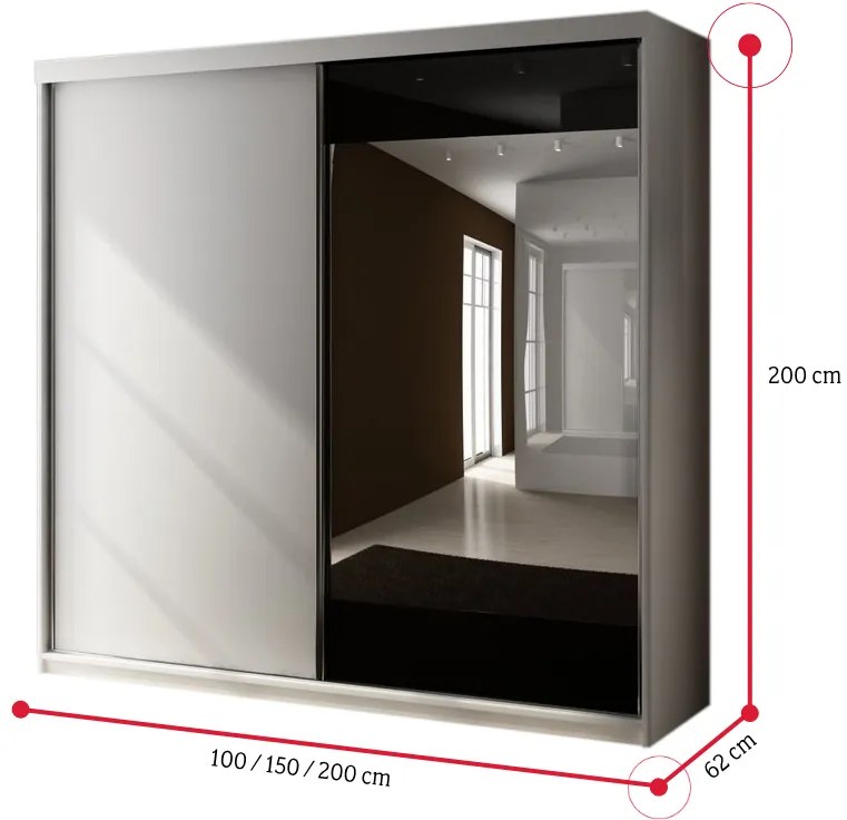 Expedo Posuvná skříň TALIA 33, 200x200x62, tmavý jasan