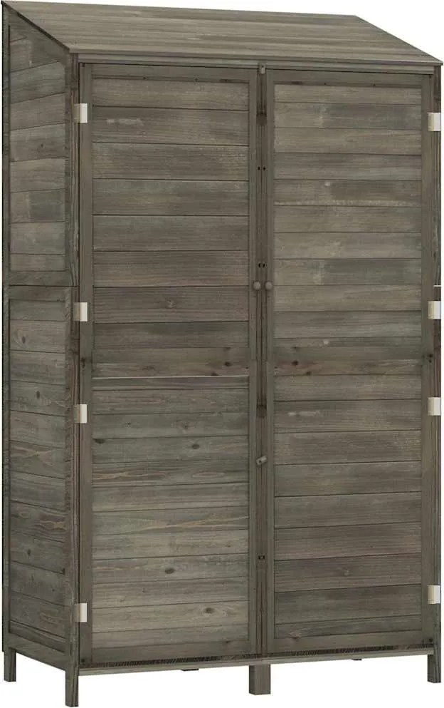 Zahradní kůlna antracitová 102x52x174,5cm masivní jedlové dřevo 152192