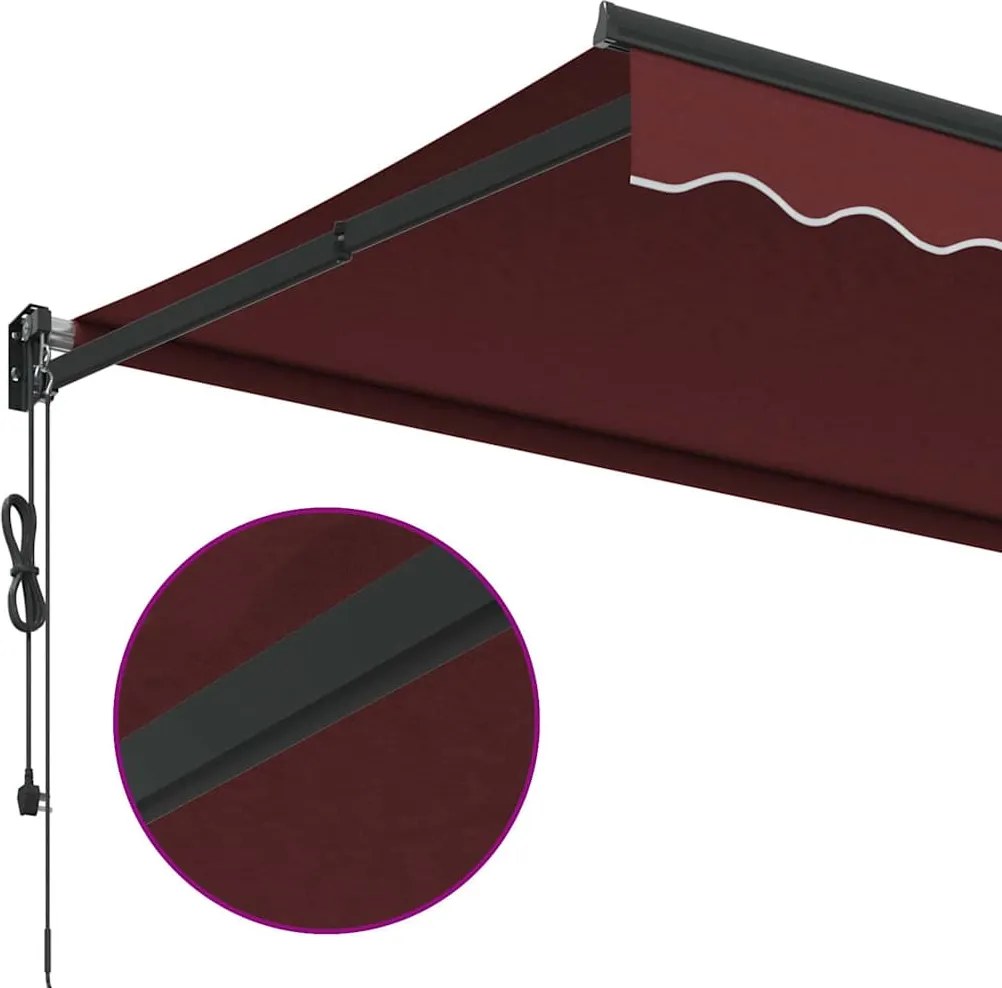 Automatická zatahovací markýza burgundská 350 x 250 cm 3215309
