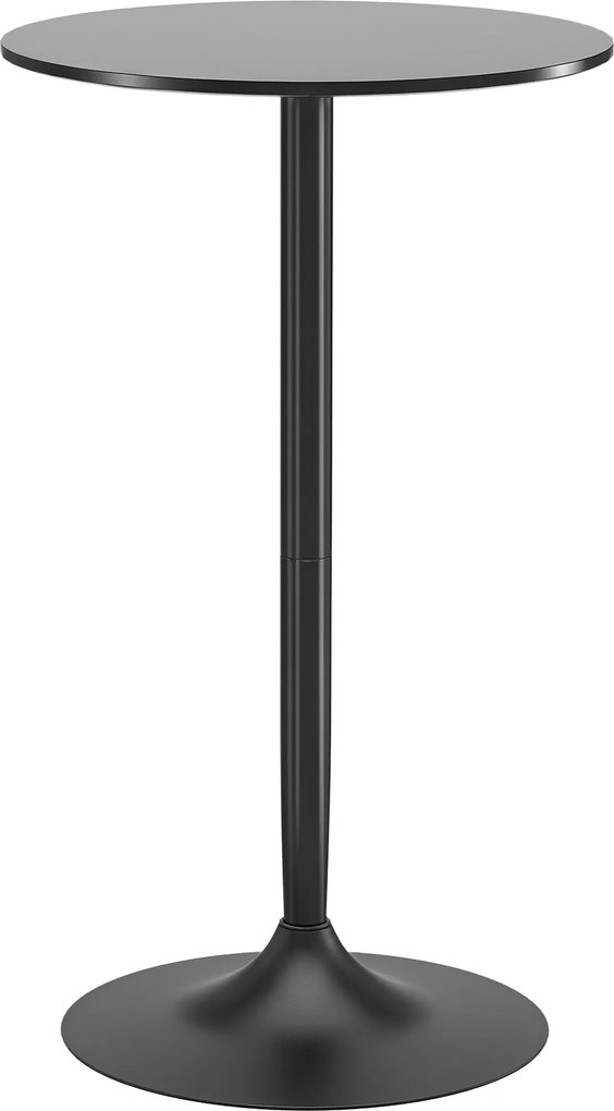 HOMCOM Barový stůl bistro Ø60 x 102 cm Kulatý stůl pro večírek nebo bar, černý | Aosom