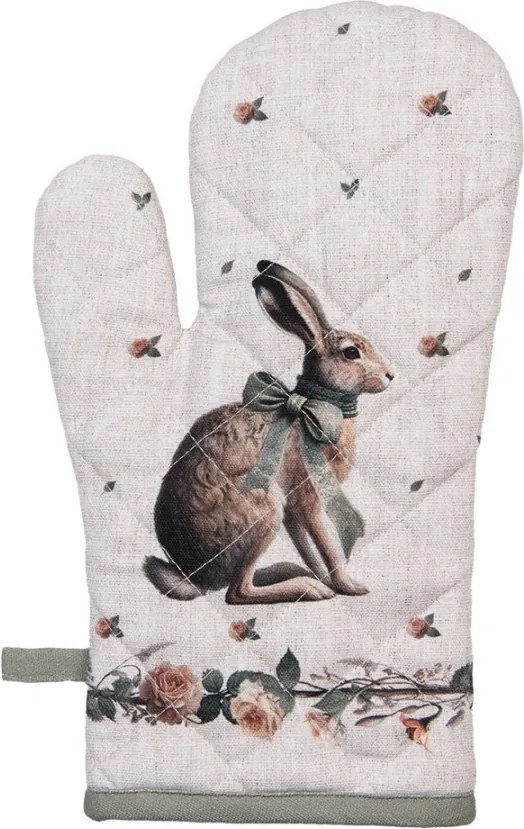 Bavlněná chňapka rukavice se zajícem Natural Linen Easter - 18*30 cm
