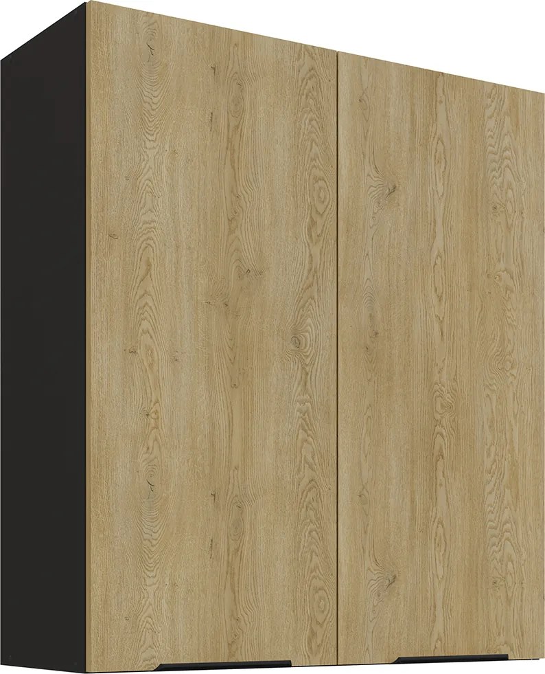 CREMONA cc | horní skříňka 80 G-90 2F policová | 80 cm | VYSOKÁ | černá/cremona